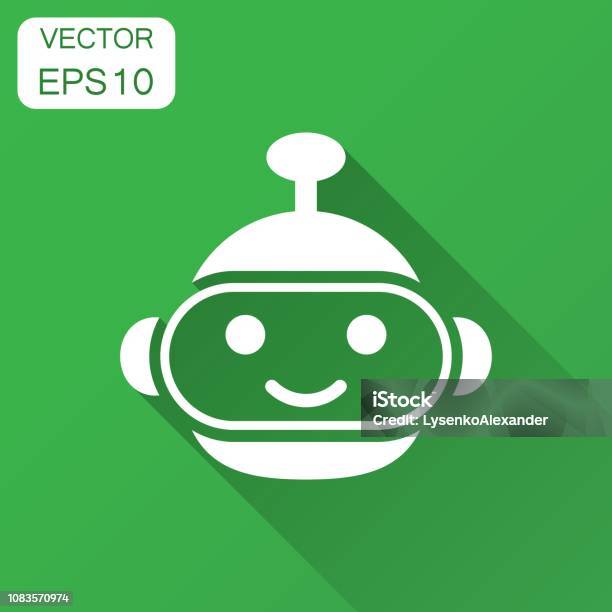 Icône De Chatbot Robot Mignon Dans Le Plat Style Bot Opérateur
