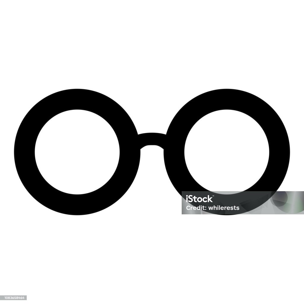 Retro Glasses Sunglasses Black Silhouettes Eye Glasses Icon Vector