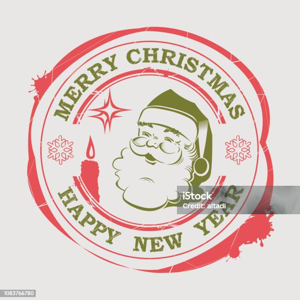 Stempel Natal Dengan Siluet Wajah Santa Claus Rona Merah Dan Hijau ... Stempel Natal Dengan Siluet Wajah Santa Claus Rona Merah Dan Hijau ...