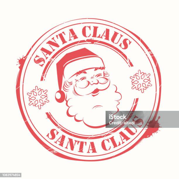 Stempel Bulat Natal Dengan Santa Claus Terlihat Dengan Teks Dan ... Stempel Bulat Natal Dengan Santa Claus Terlihat Dengan Teks Dan ...