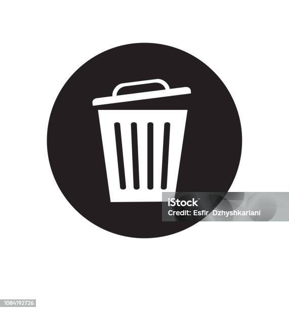 Corbeille Panier Icône Symbole Supprimer Vector Illustration Isolé Sur