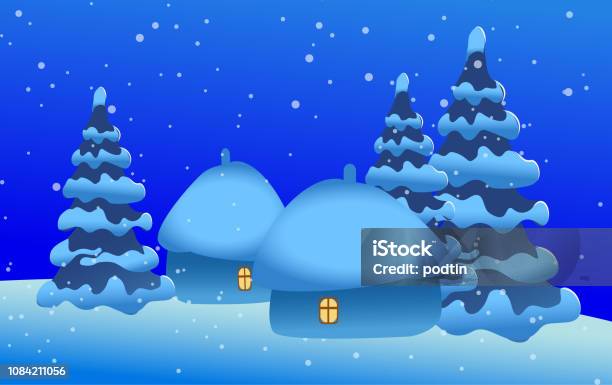 Stock ilustrace Zimní Krajina Vesnice Kreslená Ilustrace Vektorový ... Stock ilustrace Zimní Krajina Vesnice Kreslená Ilustrace Vektorový ...