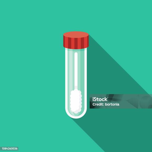 Buccal Swab Flat Design Genetic Testing Icon Stock Illustration
