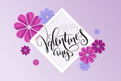 Ilustrasi Vektor Template Kartu Ucapan Hari Valentine Dengan Label