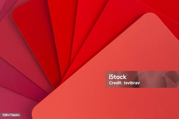 Kartu Sampel Swatch Warna Tersebar Dalam Closeup Bentuk Kipas Warna