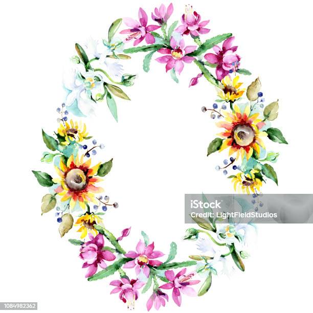 Bouquet Aquarelle Fond Illustration Ensemble Aquarelle Dessin