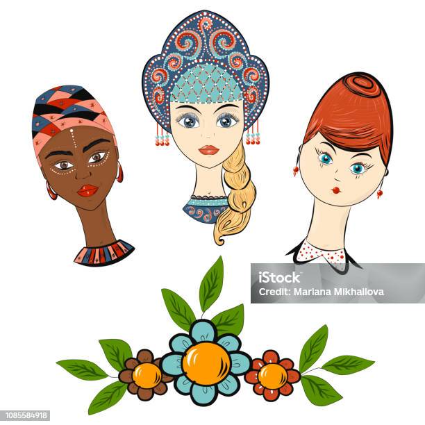 Hari Perempuan Internasional Vector Template Gaya Kartun Potret Wanita ... Hari Perempuan Internasional Vector Template Gaya Kartun Potret Wanita ...