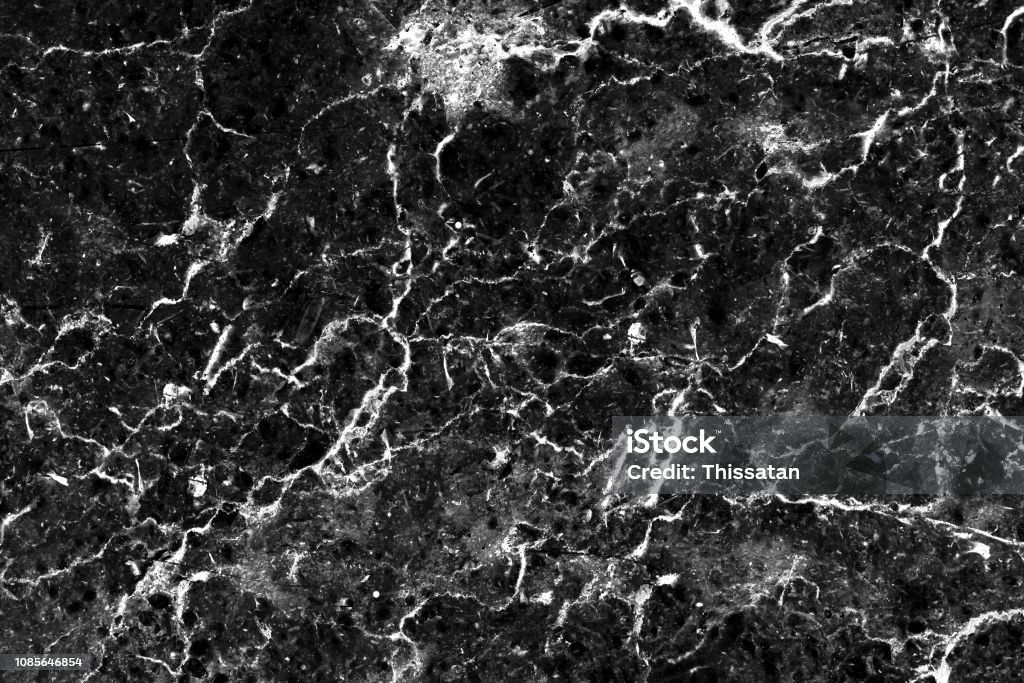White Pattern Structure Of Black Marble Texture For Interior Or Product