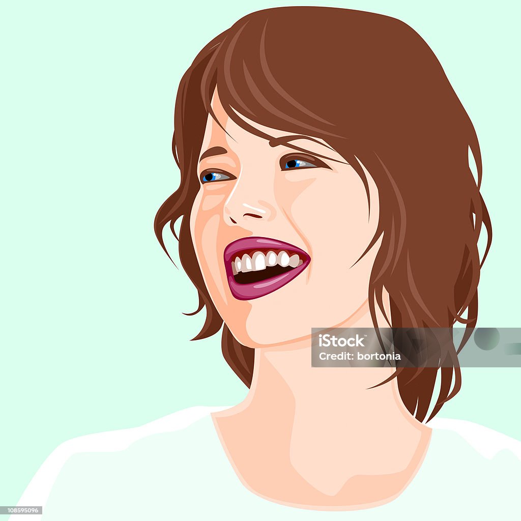 Woman With Big Smile Stock Illustration Download Image Now Adult