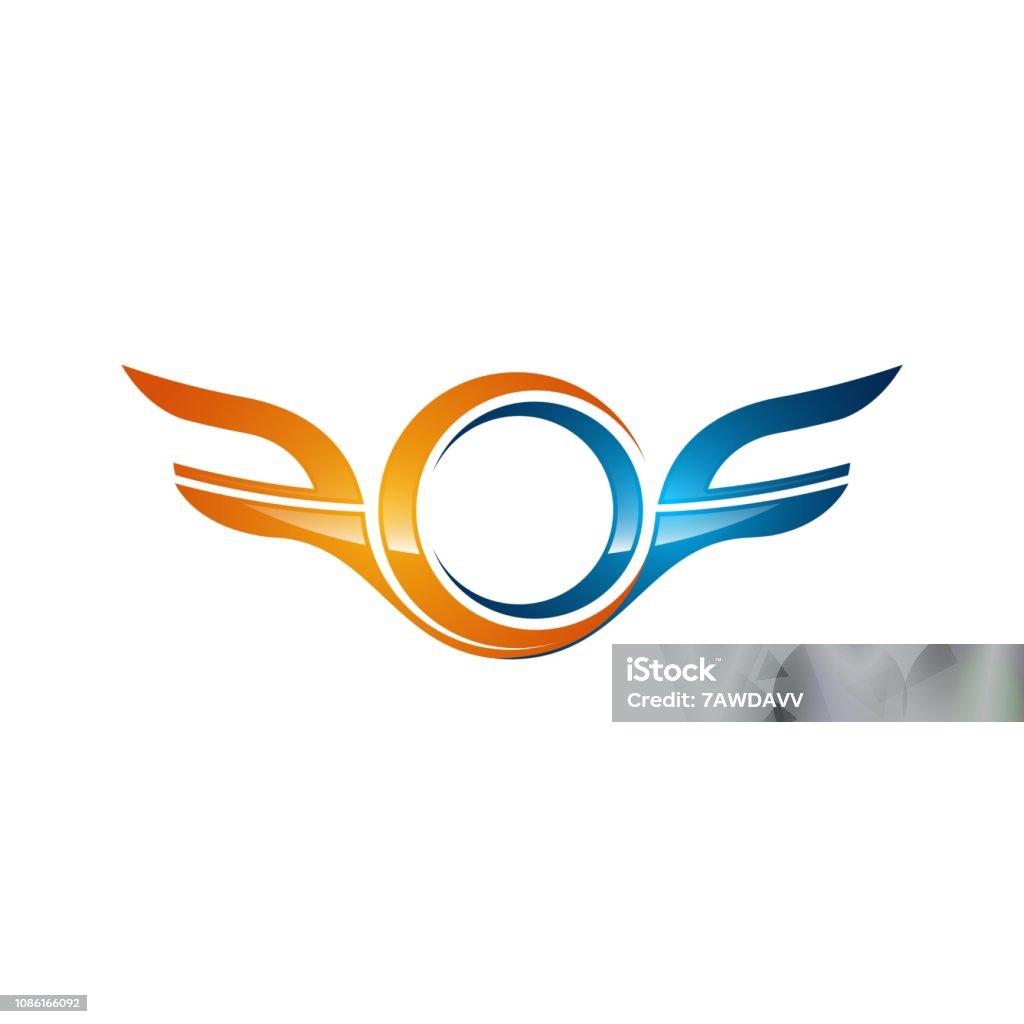 Logo Warna Berani Abstrak Sayap Yang Kuat Perusahaan Logo Bersayap Dan