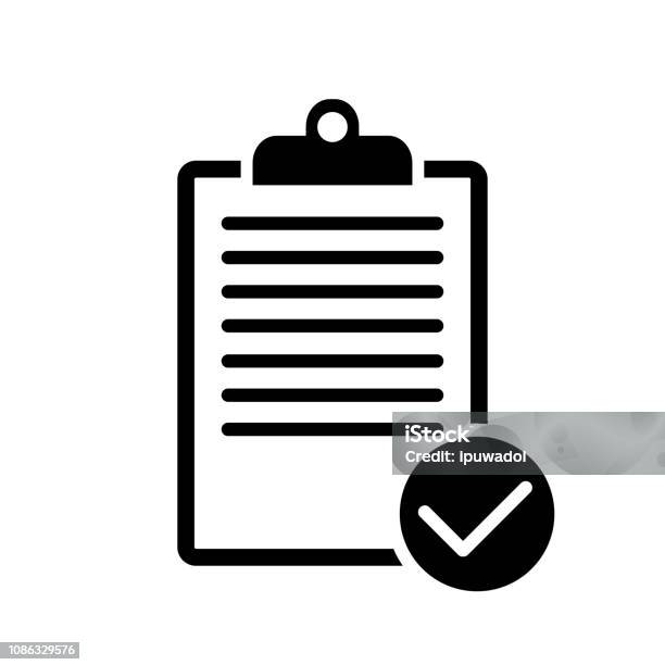 Plat Style De Liste Icône Isolé Sur Fond Liste De Vérification Signe