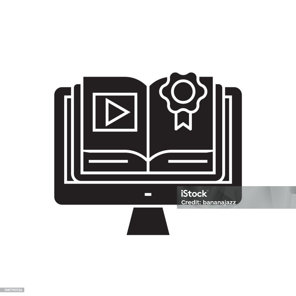 Ilustración De Ebook Library Negro Vector Concepto El Icono Ilustración