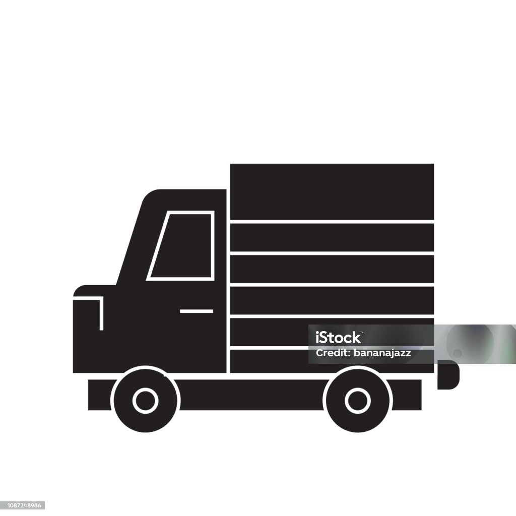 Ilustración De Camión Camión Negro Vector Concepto El Icono Camión