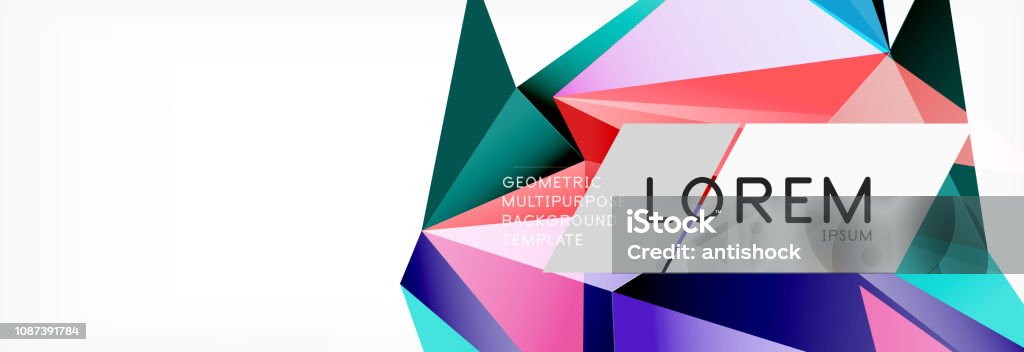 Segitiga 3d Gaya Seni Poligonal Desain Geometris Masa Depan Ilustrasi