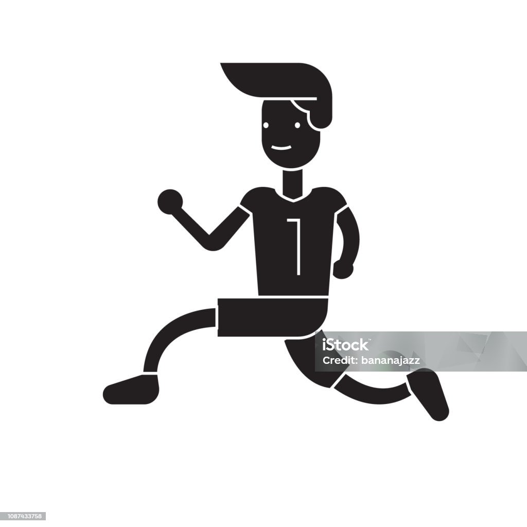 Vetores De Correr Para Ganhar O Ícone Do Conceito De Vetor Preto