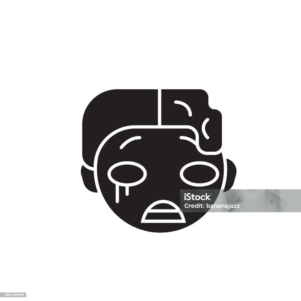 Vetores De Zomby Emoji Ícone Do Conceito De Vetor Preto Zomby Emoji