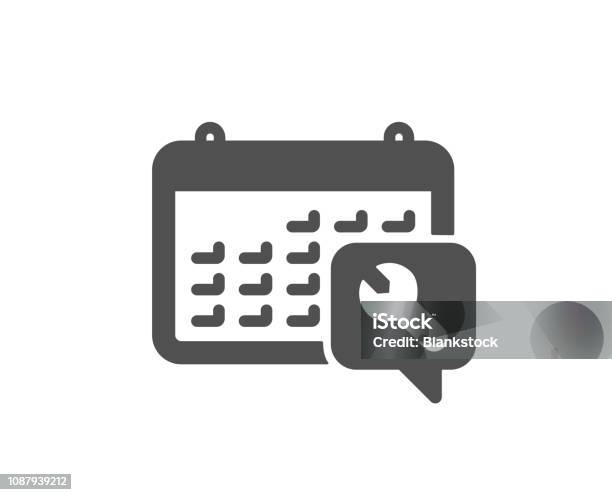 Icône De Clé À Loutil Signe De Calendrier De Service De Réparation