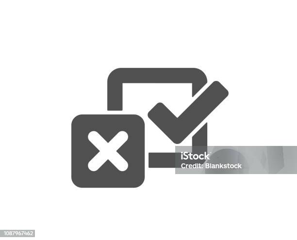 Icône De La Case À Cocher Signe Du Choix De Lenquête Vector Vecteurs