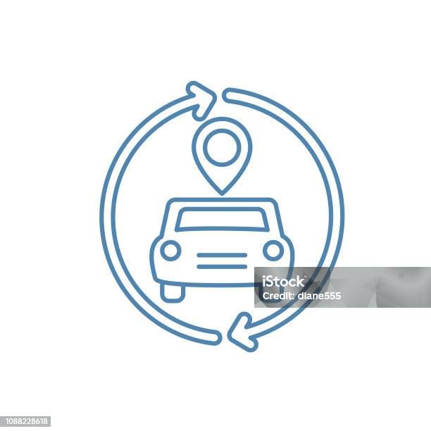 Fine Ligne Icône Ride Partage Concept Vecteurs Libres De Droits Et Plus