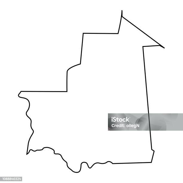 Carte De La Mauritanie Décrire Silhouette De Carte Dillustration