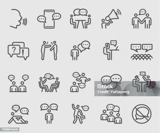 Ikon Garis Diatur Untuk Orang Yang Berbicara Ilustrasi Stok - Unduh ... Ikon Garis Diatur Untuk Orang Yang Berbicara Ilustrasi Stok - Unduh ...