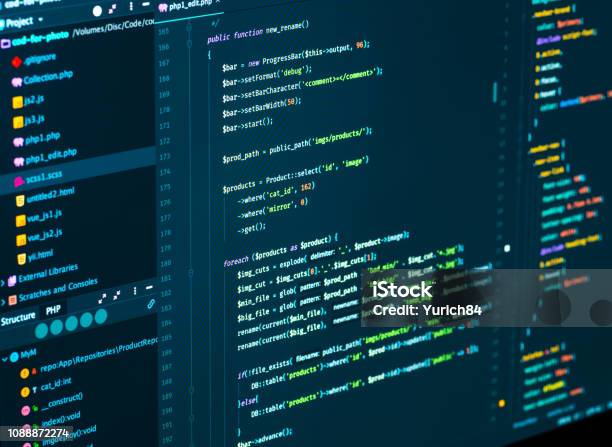 1 Backend Coding Workflow Of The Web Developing Using Php Language Programming Concept Stock