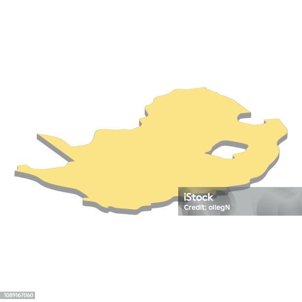 Carte 3d De Lafrique Du Sud Silhouette Dillustration Vectorielle De