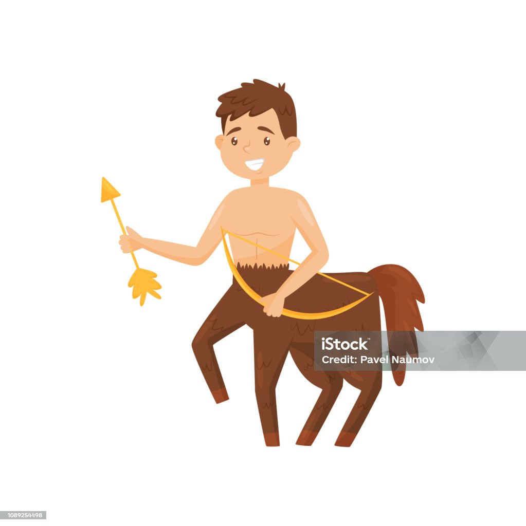 Centaur Makhluk Mitos Unsur Ilustrasi Vektor Mitologi Yunani Pada Latar Belakang Putih Ilustrasi