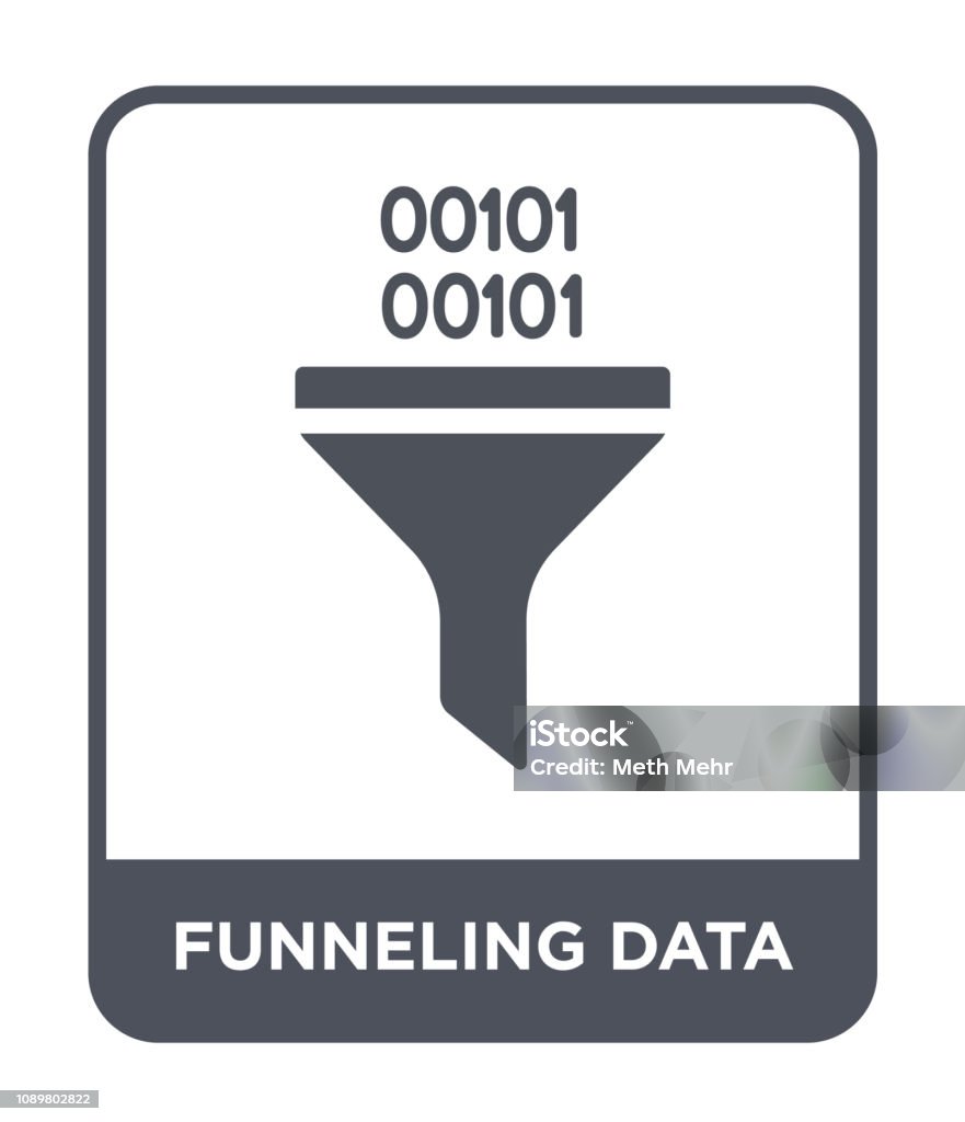 Funneling Data Icon Vector On White Background Funneling Data Trendy ... Funneling Data Icon Vector On White Background Funneling Data Trendy ...
