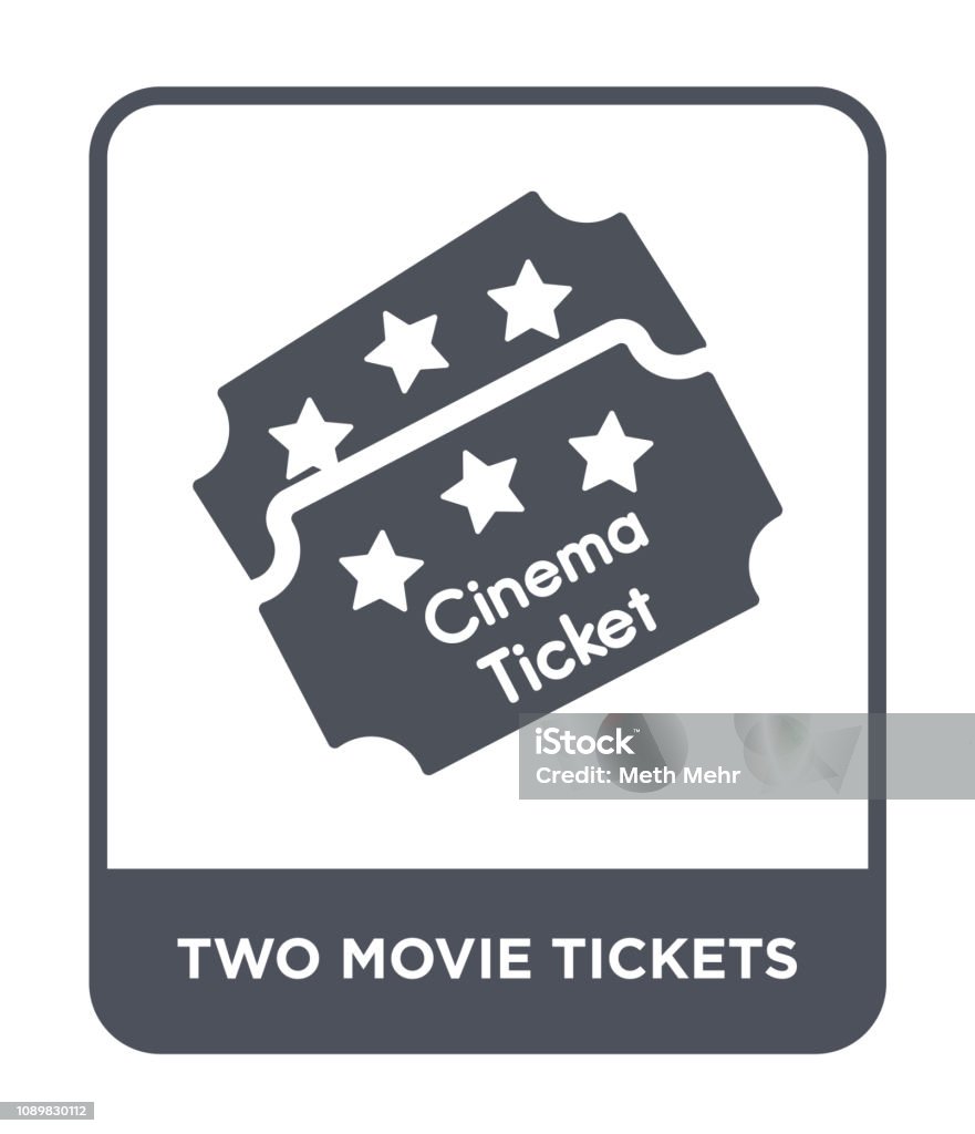 Two Movie Tickets Icon Vector On White Background Two Movie Tickets ... Two Movie Tickets Icon Vector On White Background Two Movie Tickets ...