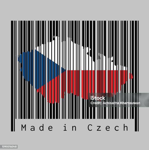 Barcode Mengatur Bentuk Ke Garis Besar Peta Ceko Dan Warna Bendera Ceko ... Barcode Mengatur Bentuk Ke Garis Besar Peta Ceko Dan Warna Bendera Ceko ...