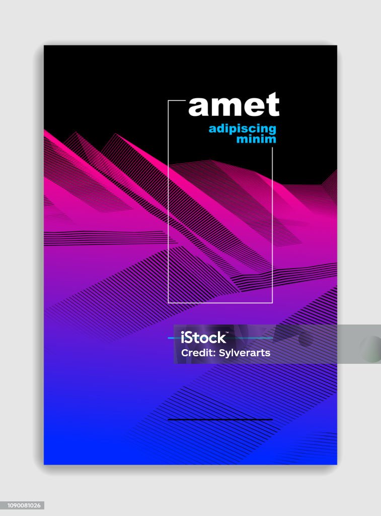 Abstract Line Art Vector Minimal Contemporary Brochure Design Cover