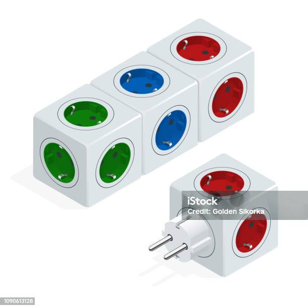 Kabel Ekstensi Listrik Isometrik Soket Outlet Listrik Kubik Strip Daya ... Kabel Ekstensi Listrik Isometrik Soket Outlet Listrik Kubik Strip Daya ...
