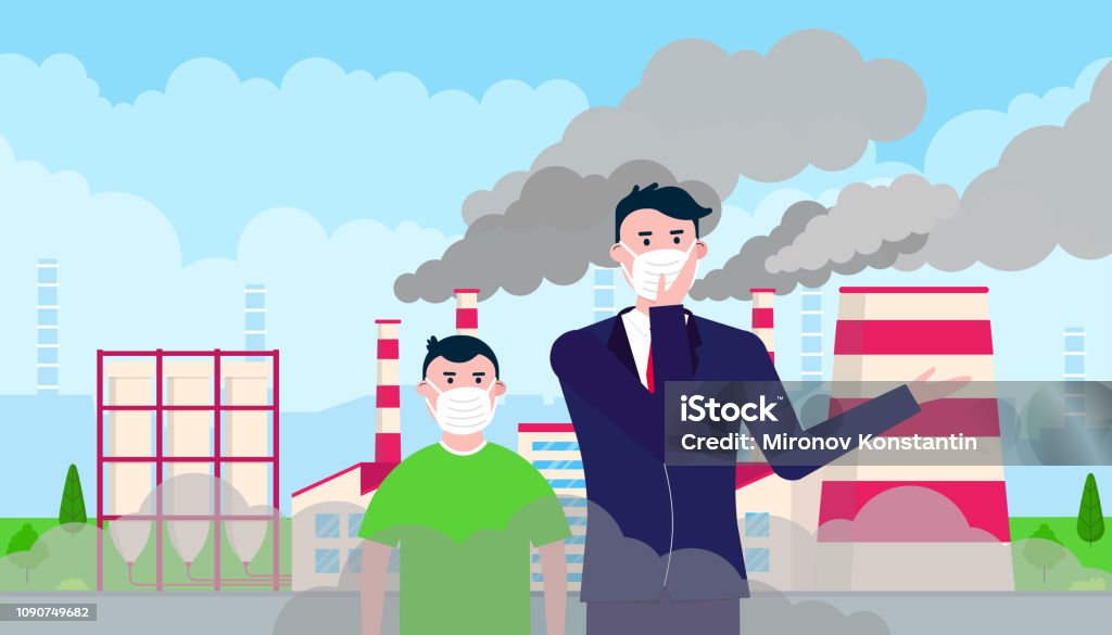 Pria Dan Anak Lakilaki Yang Bingung Mengenakan Massa Melawan Asap Debu ... Pria Dan Anak Lakilaki Yang Bingung Mengenakan Massa Melawan Asap Debu ...