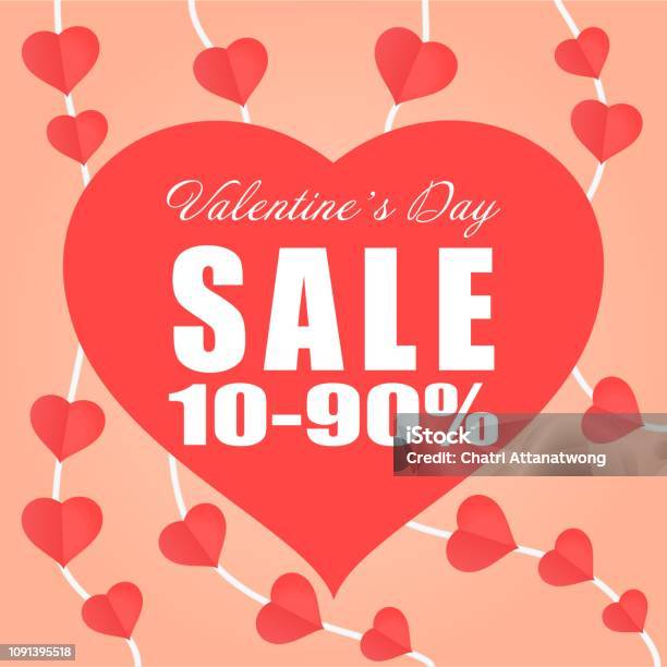 Kertas Merah Hati Promosi Seluler Spanduk Hari Valentine Tema Latar