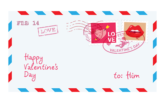 Lettre De Saintvalentin Dans Lenveloppe Vector Vecteurs Libres De