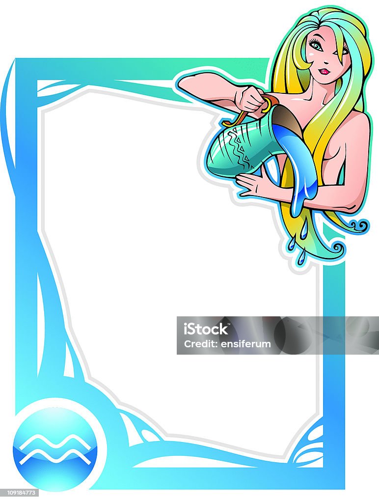 Zodiac Frame Series Aquarius Stock Illustration Download Image Now