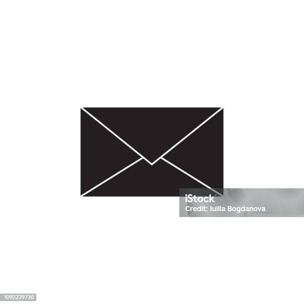 Icône Plate Denveloppe Vecteur Illustrtation Isolée Sur Fond Blanc