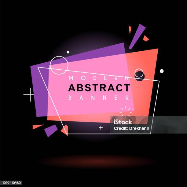 Bentuk Geometris Datar Dengan Kerangka Dalam Gaya Desain Spanduk