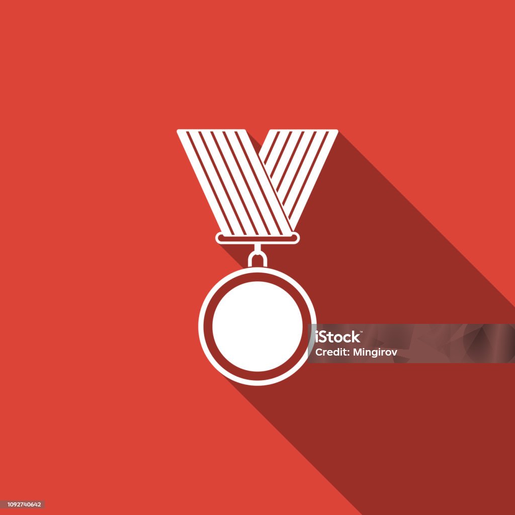 Médaille Dicône Isolé Avec Ombre Portée Symbole Du Vainqueur Design