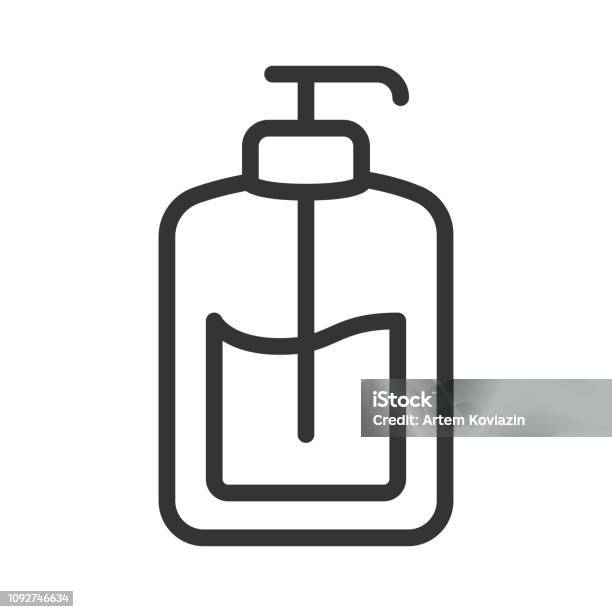 Lotion Savon Liquide Flacon Couleur Minime Ligne Plate Avc Icône