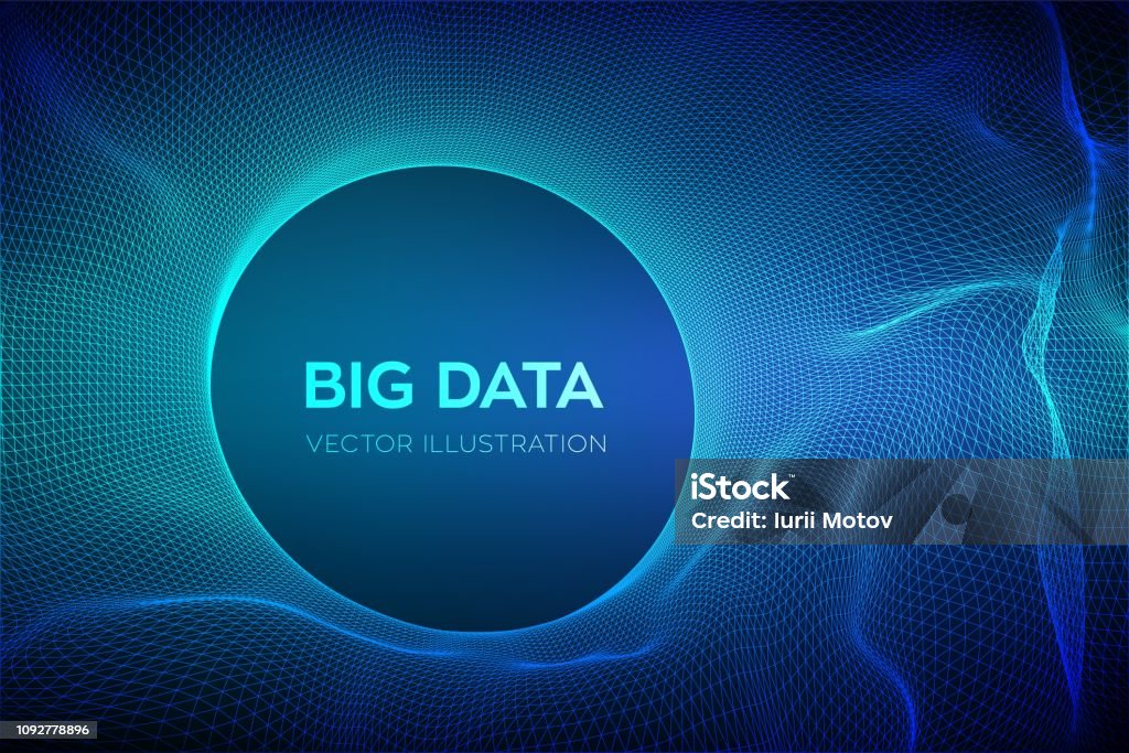 Abstract Bigdata Science Background Circle Grid Wave Big Data