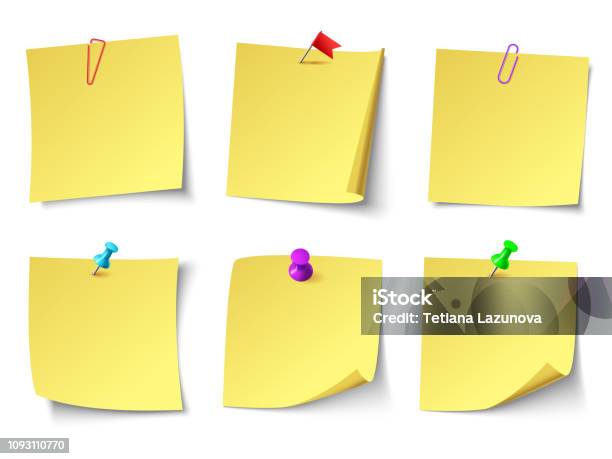 Yellow Paper Notes Top View Note Sticker Vector Set Stock Illustration ... Yellow Paper Notes Top View Note Sticker Vector Set Stock Illustration ...