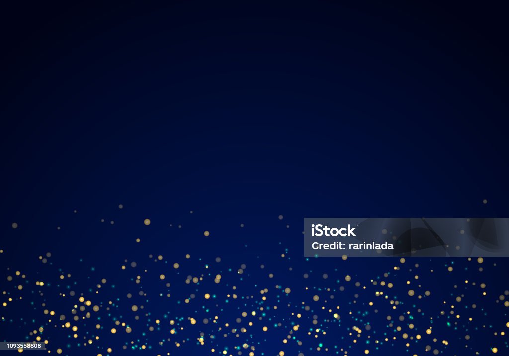 Tekstur Lampu Glitter Emas Jatuh Abstrak Pada Latar Belakang Biru Tua ... Tekstur Lampu Glitter Emas Jatuh Abstrak Pada Latar Belakang Biru Tua ...