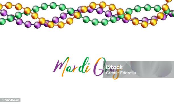 Mardi Gras Dekorasi Vektor Manikmanik Realistis Pada Latar Belakang
