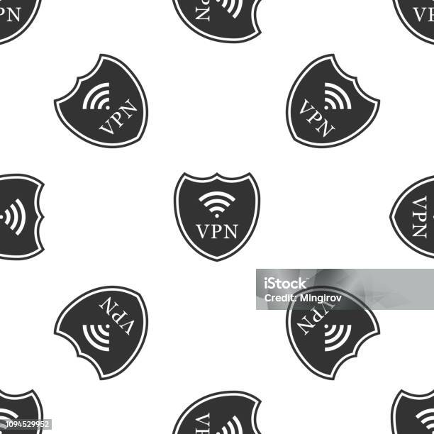 Bouclier Avec Vpn Et Wifi Sans Fil Internet Réseau Symbole Icône