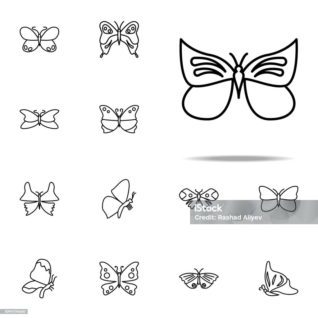Ilustración de Icono De La Mariposa Conjunto De Mariposa Los Iconos ... Ilustración de Icono De La Mariposa Conjunto De Mariposa Los Iconos ...