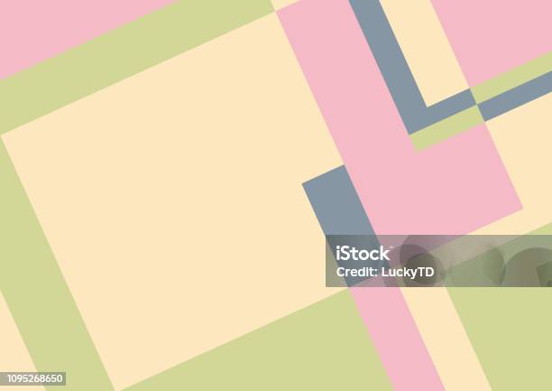 Latar Belakang Geometris Retro Abstrak Dalam Warna Lembut Dengan Kotak