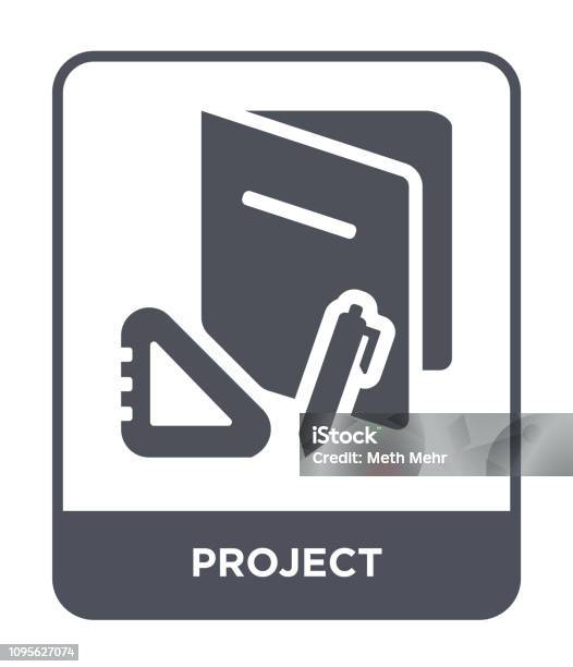 Vecteur Du Projet Icône Sur Fond Blanc Tendance Projet Rempli Icônes De