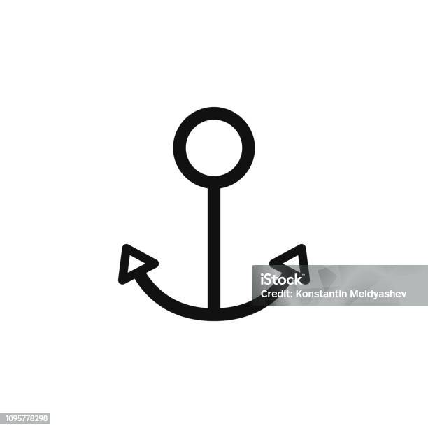 Licône Dancrage De La Ligne Contour Simple Icône Illustration Manche